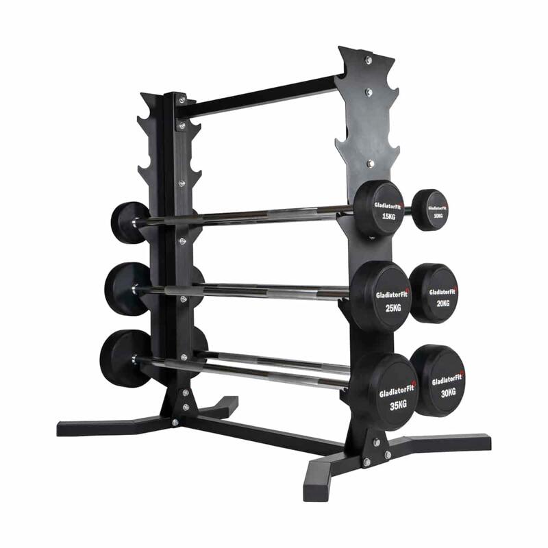Rack de rangement en acier pour 10 haltères longs caoutchouc ...