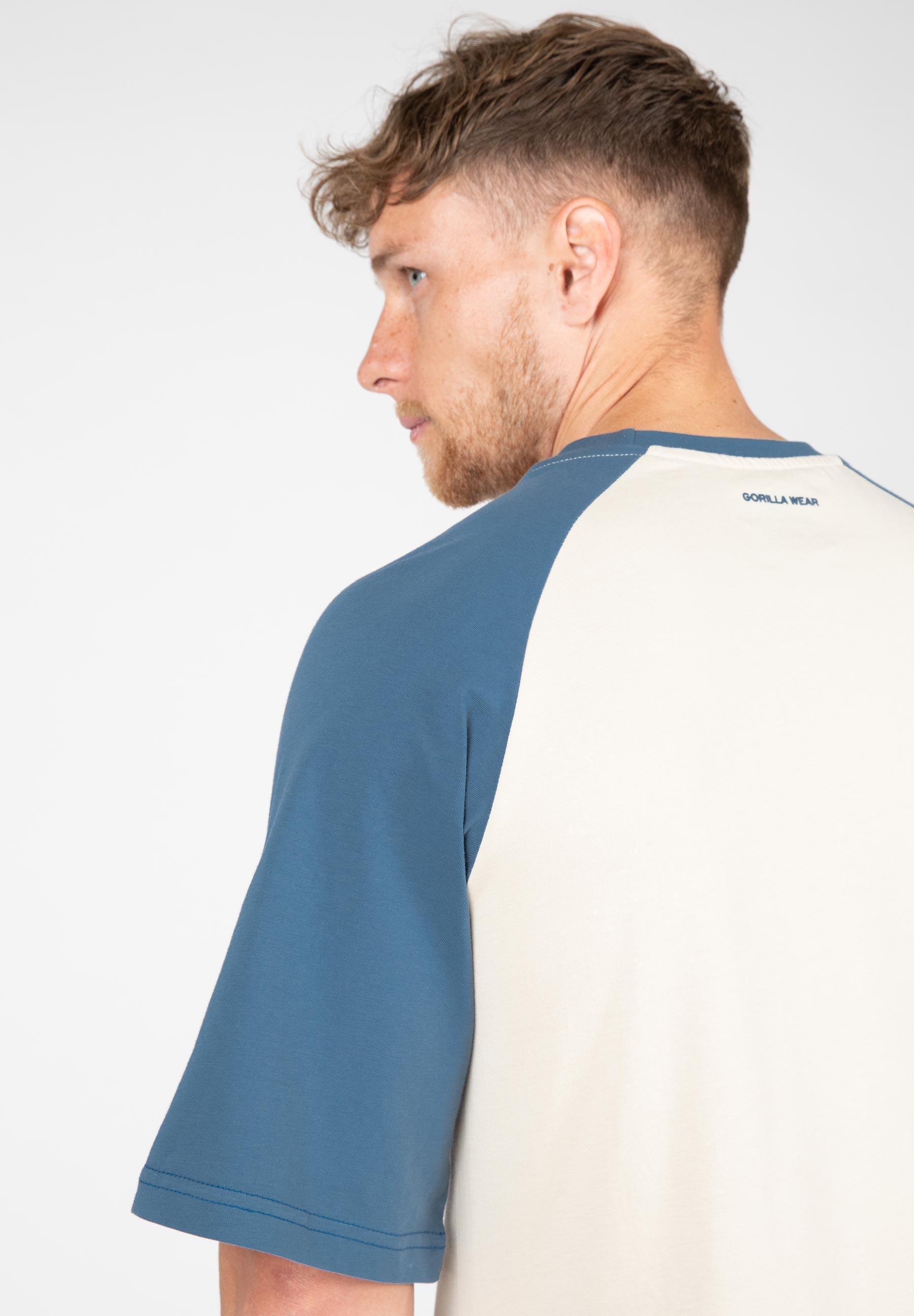 Logan Oversized T-Shirt - Beige/Blue | Decathlon