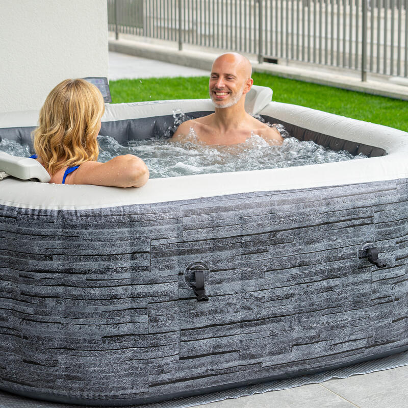 Spa gonflable PureSpa Ardoise carré Bulles 6 places INTEX | Decathlon