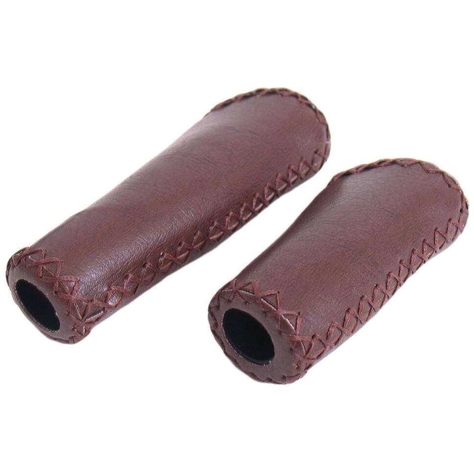 Handvatten Leer - mat donkerbruin - 135/92mm | EDGE | Decathlon.nl