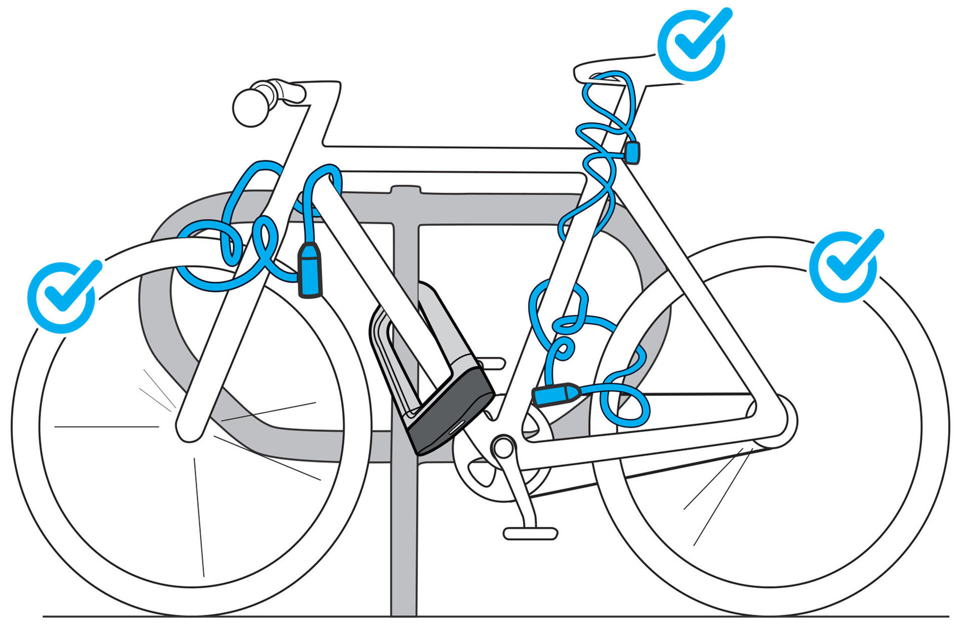 Bike Lock Elops 100 Cable Key - Grey