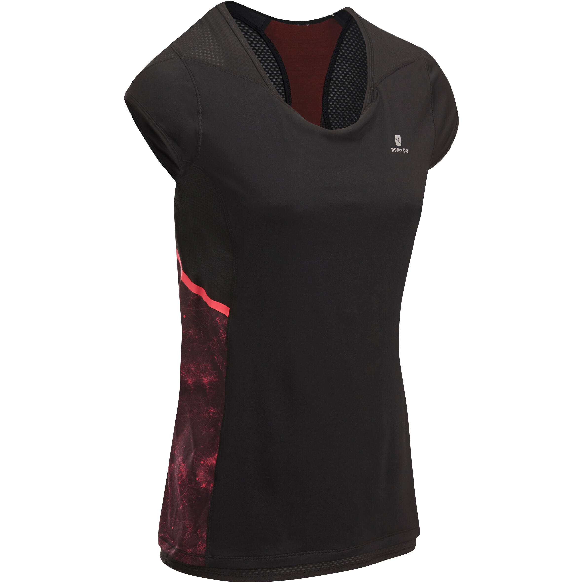 Energy Xtrem Women's Fitness T-Shirt with Built-in Bra - Black DOMYOS ...