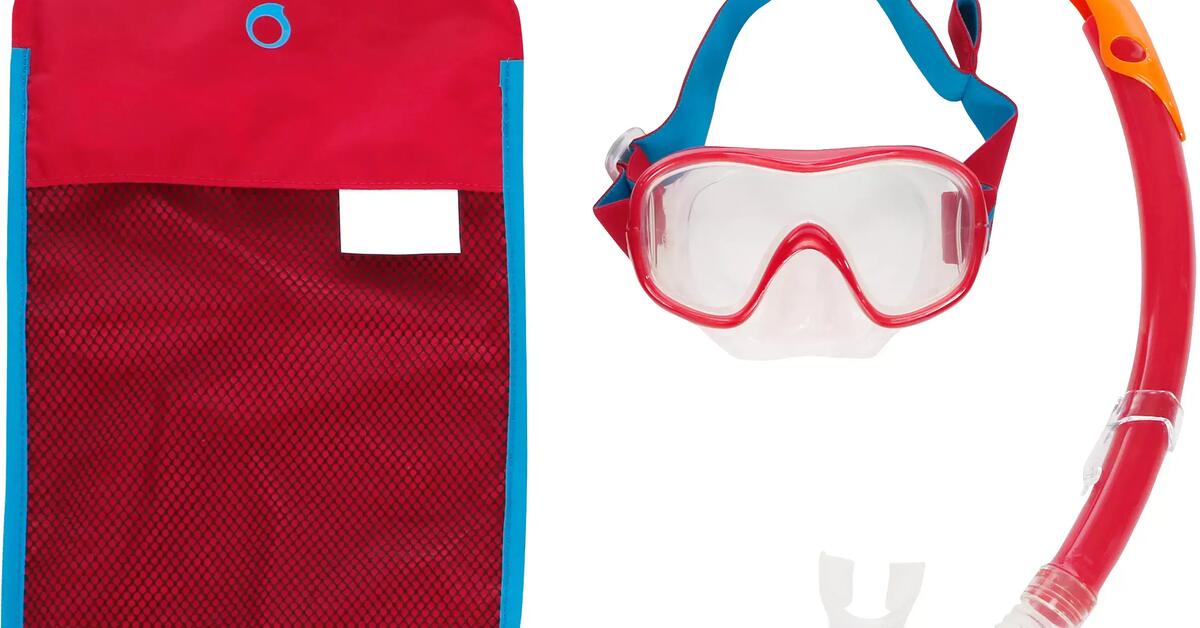 SUBEA MT SNK520 ADULT MASK AND SNORKEL SNORKELLING SET – TURQUOISE RED
