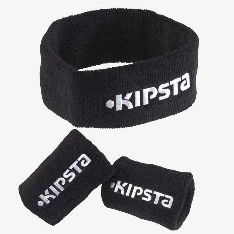 Basketball Headband / 2 Wristbands Pack - Black TARMAK - Decathlon