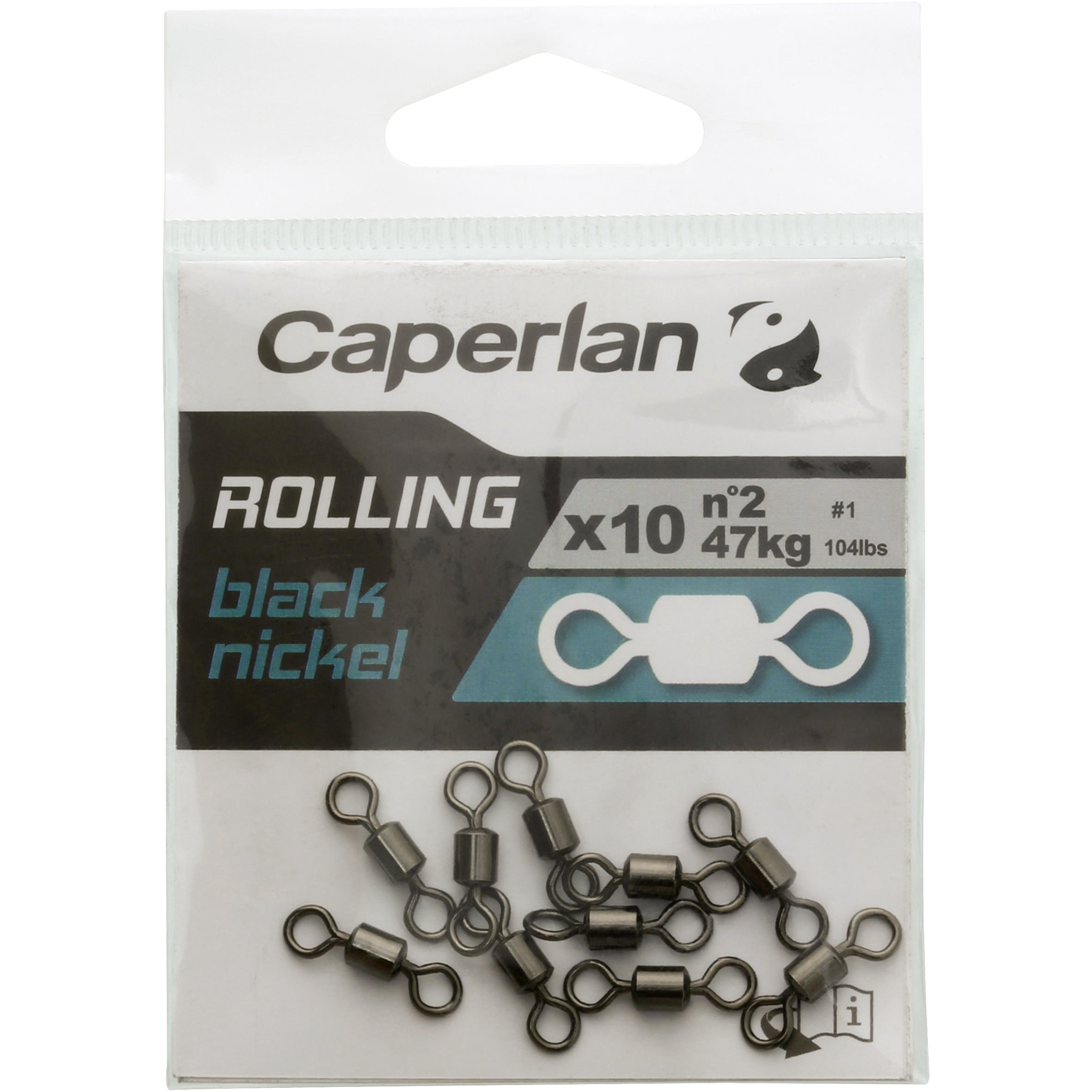 ÉMERILLON PÊCHE ROLLING NICKEL NOIR X10 - Caperlan - Décathlon
