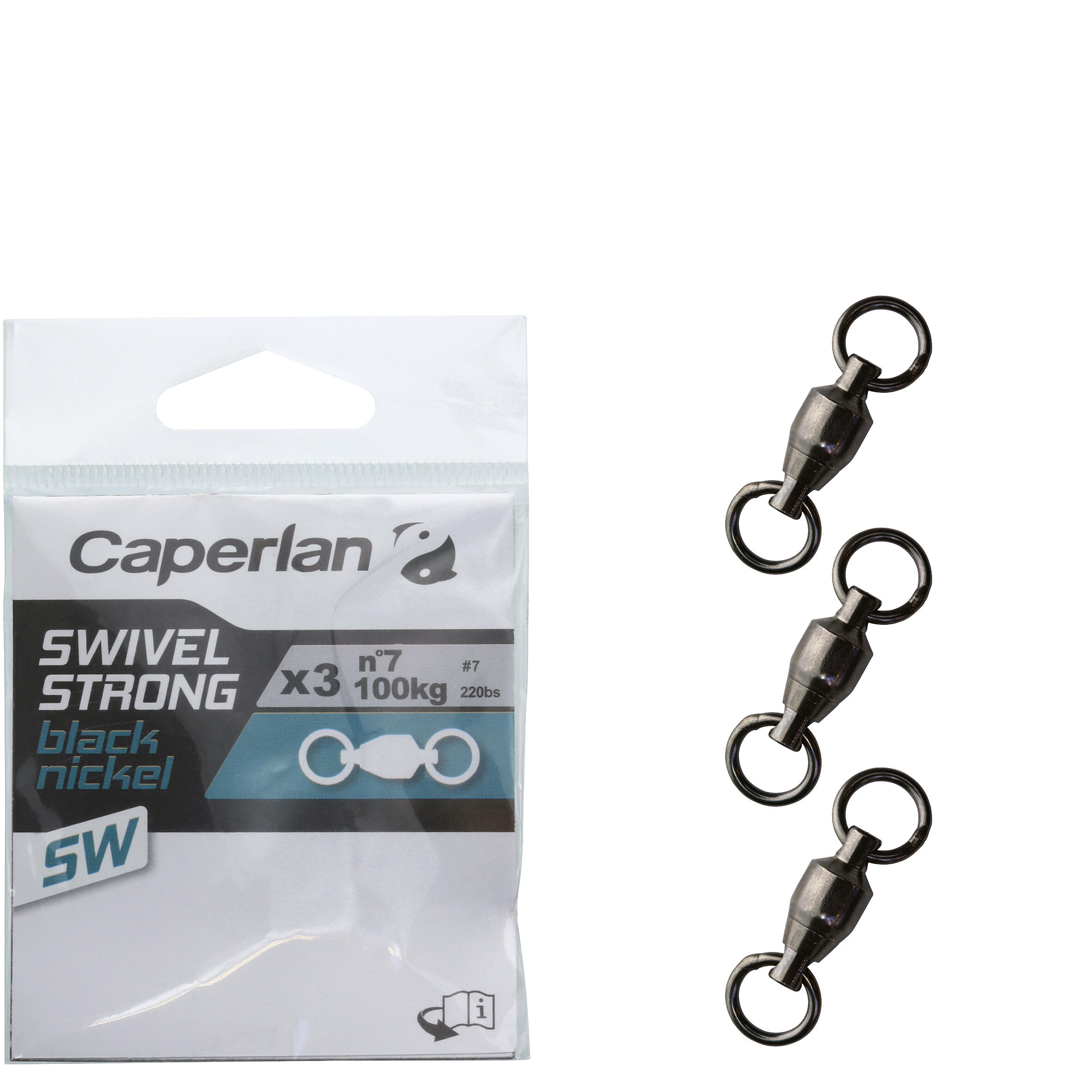 Emerillón pesca swivel strong BLACK N SW x3 CAPERLAN | Decathlon