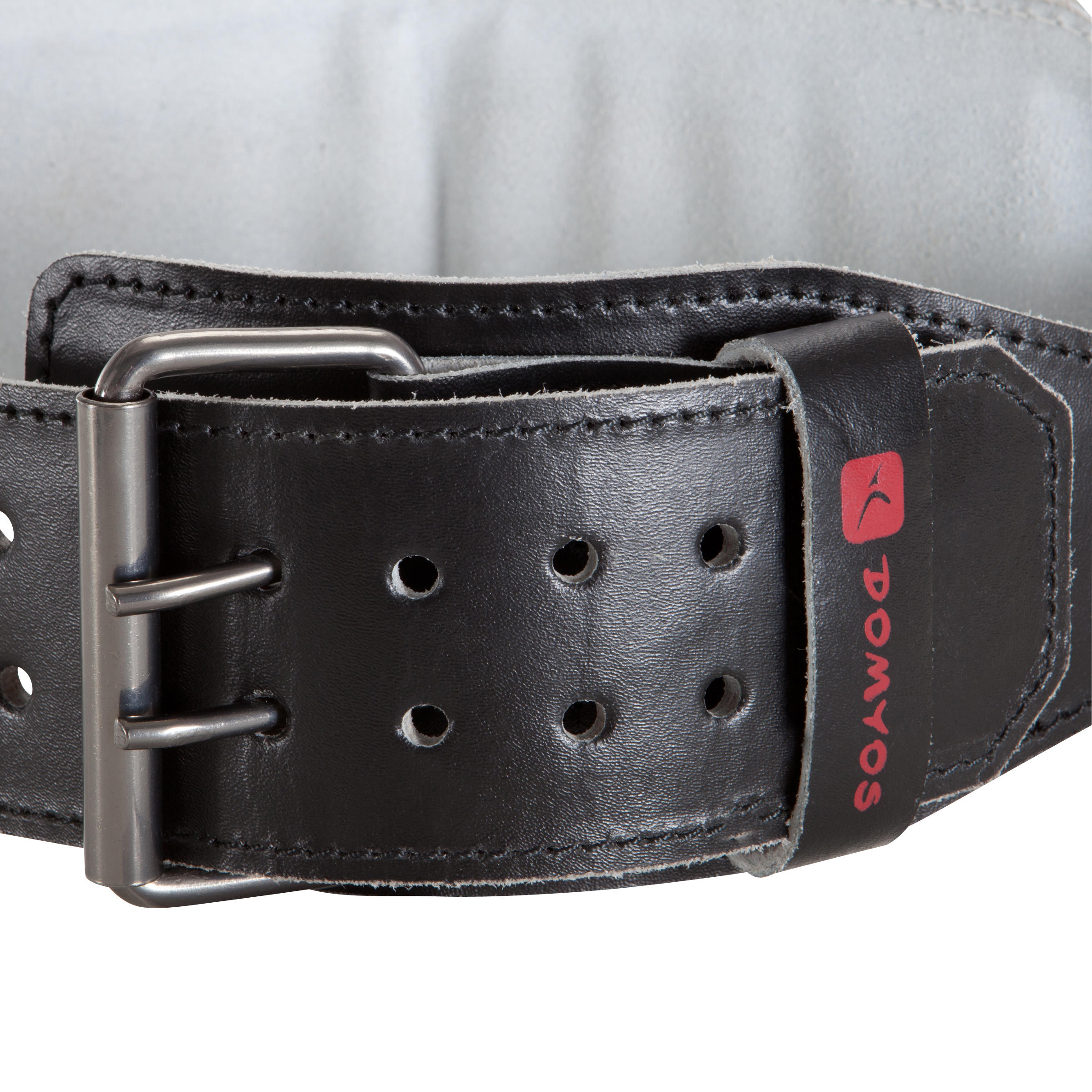Weight Training Leather Lumbar Support Belt - Black
