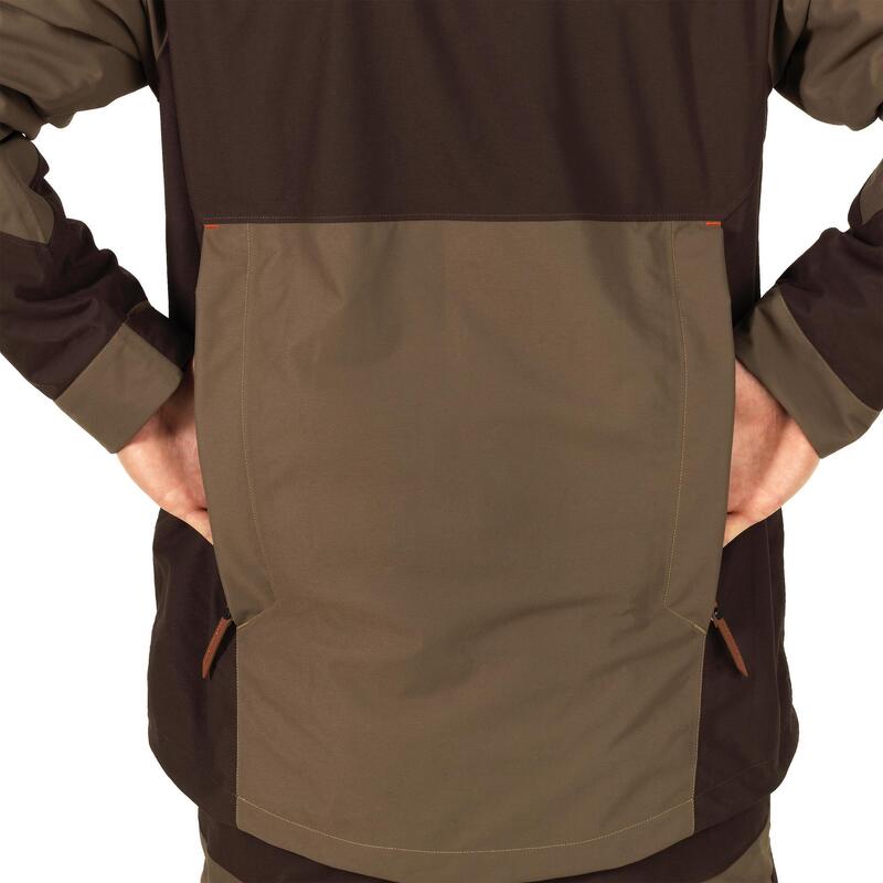 WATERPROOF HUNTING JACKET RENFORT 500 - BROWN SOLOGNAC - Decathlon