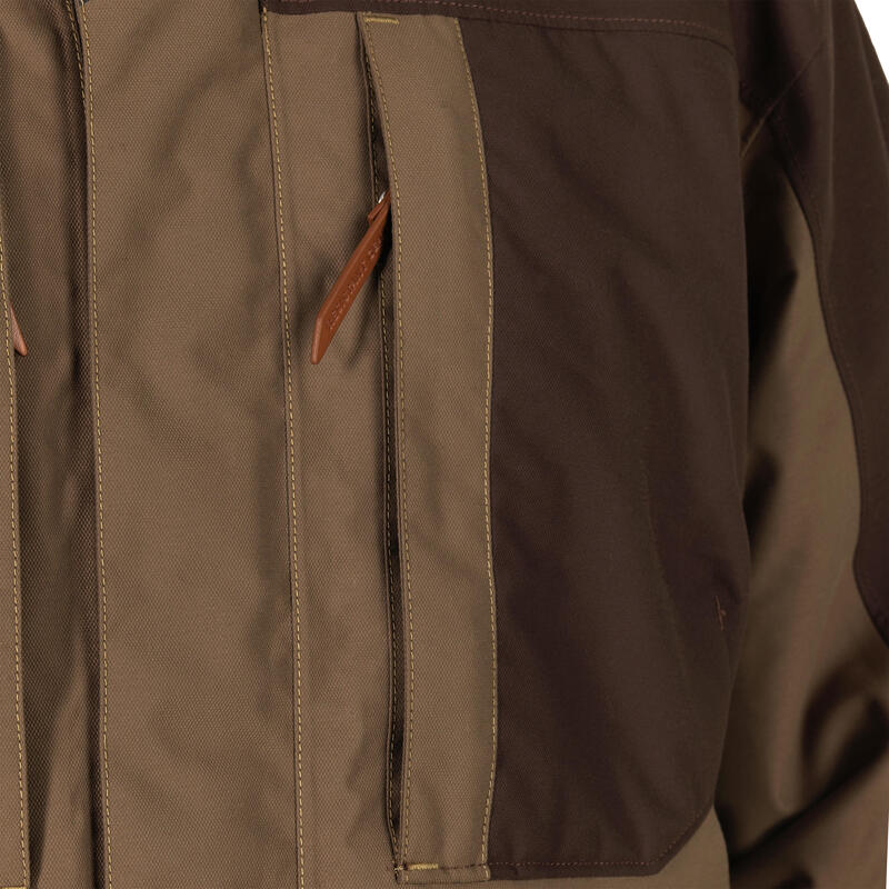 WATERPROOF HUNTING JACKET RENFORT 500 - BROWN SOLOGNAC - Decathlon