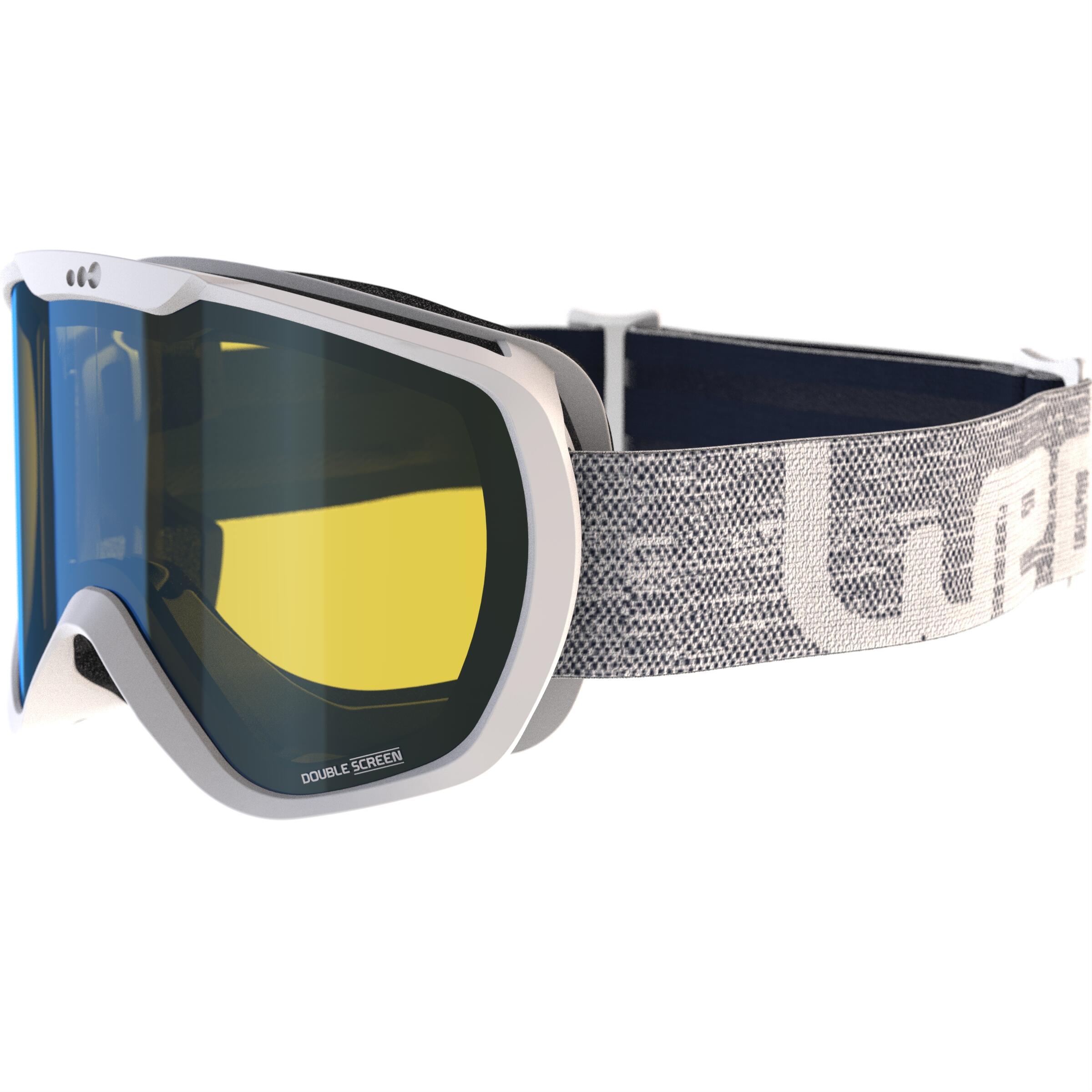 G 500 Adult and Junior Bad Weather Ski and Snowboard Goggles - White ...