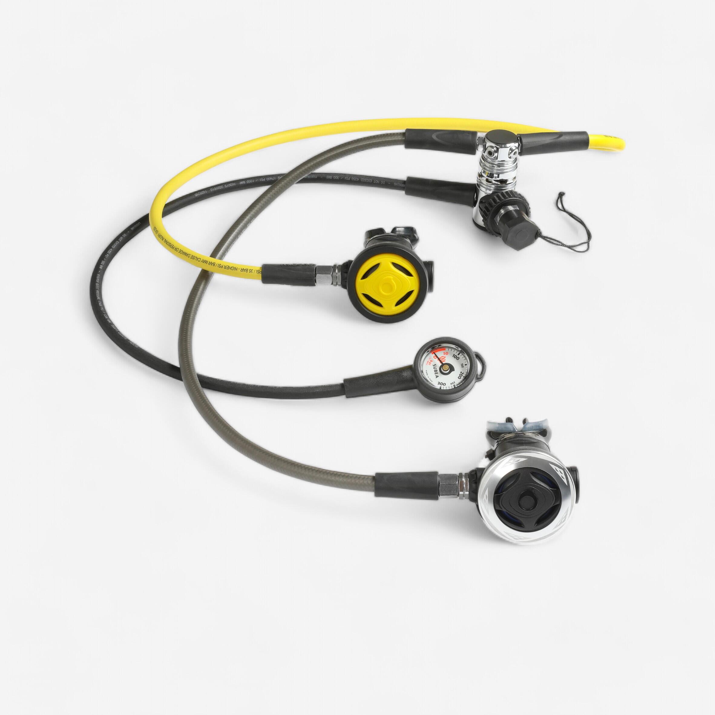 Balanced piston regulator pack with SCD 500 DIN 300 octopus pressure gauge