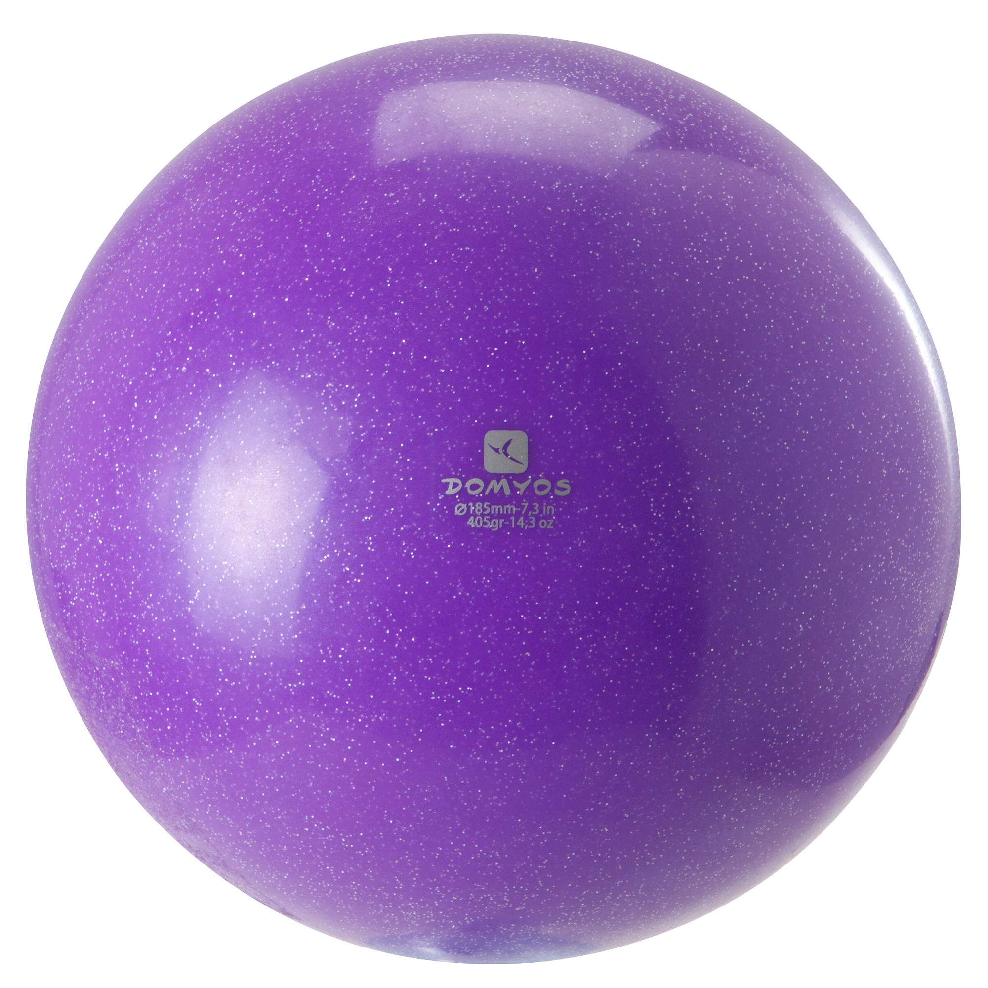 Ballon de Gymnastique Rythmique (GR) 185 mm paillettes violet | Domyos ...