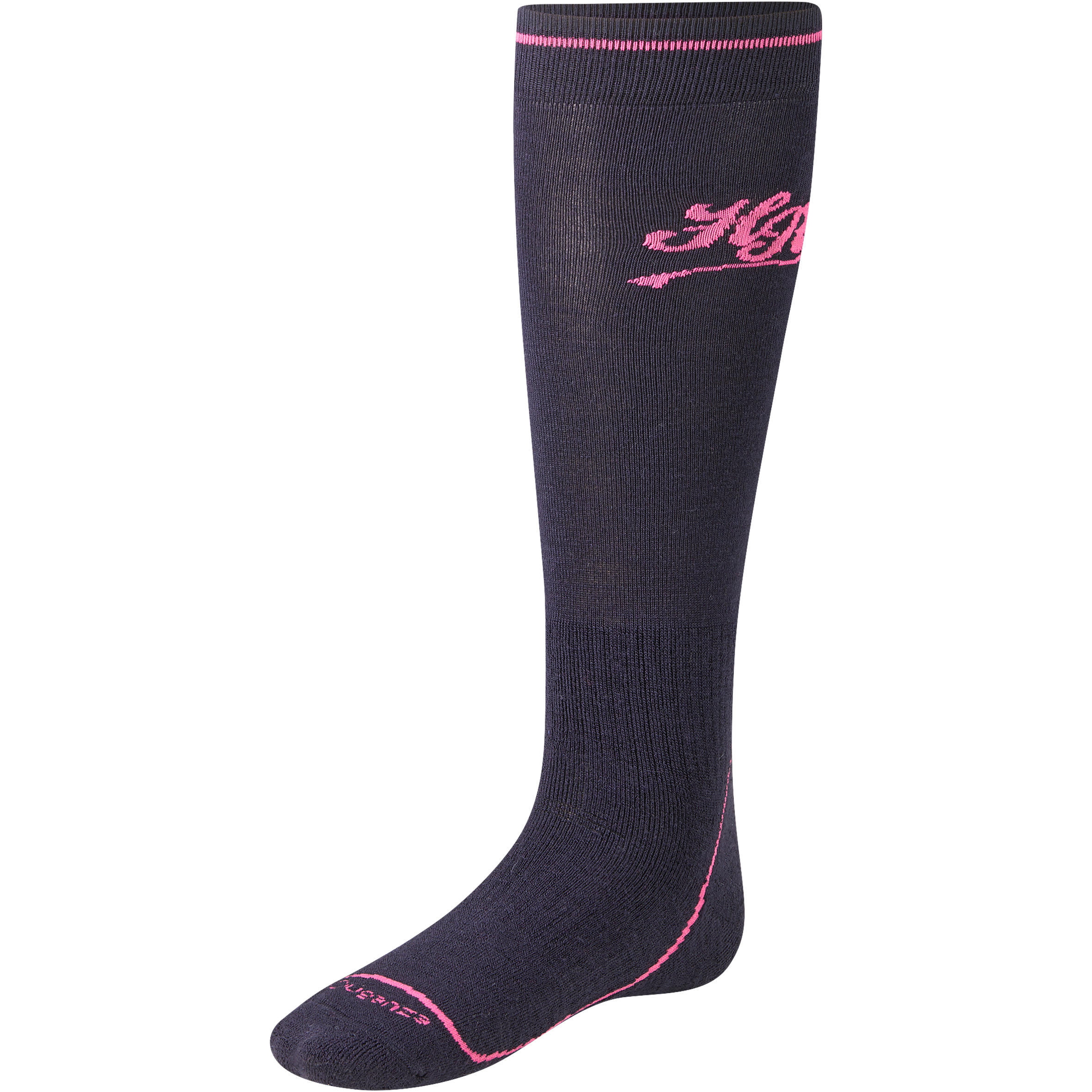 Women's Horse Riding Socks - Navy/Pink with HR Motif - Decathlon