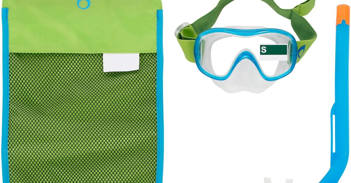 SUBEA SNK 520 KIDS MASK AND SNORKEL SNORKELLING SET – GREEN BLUE