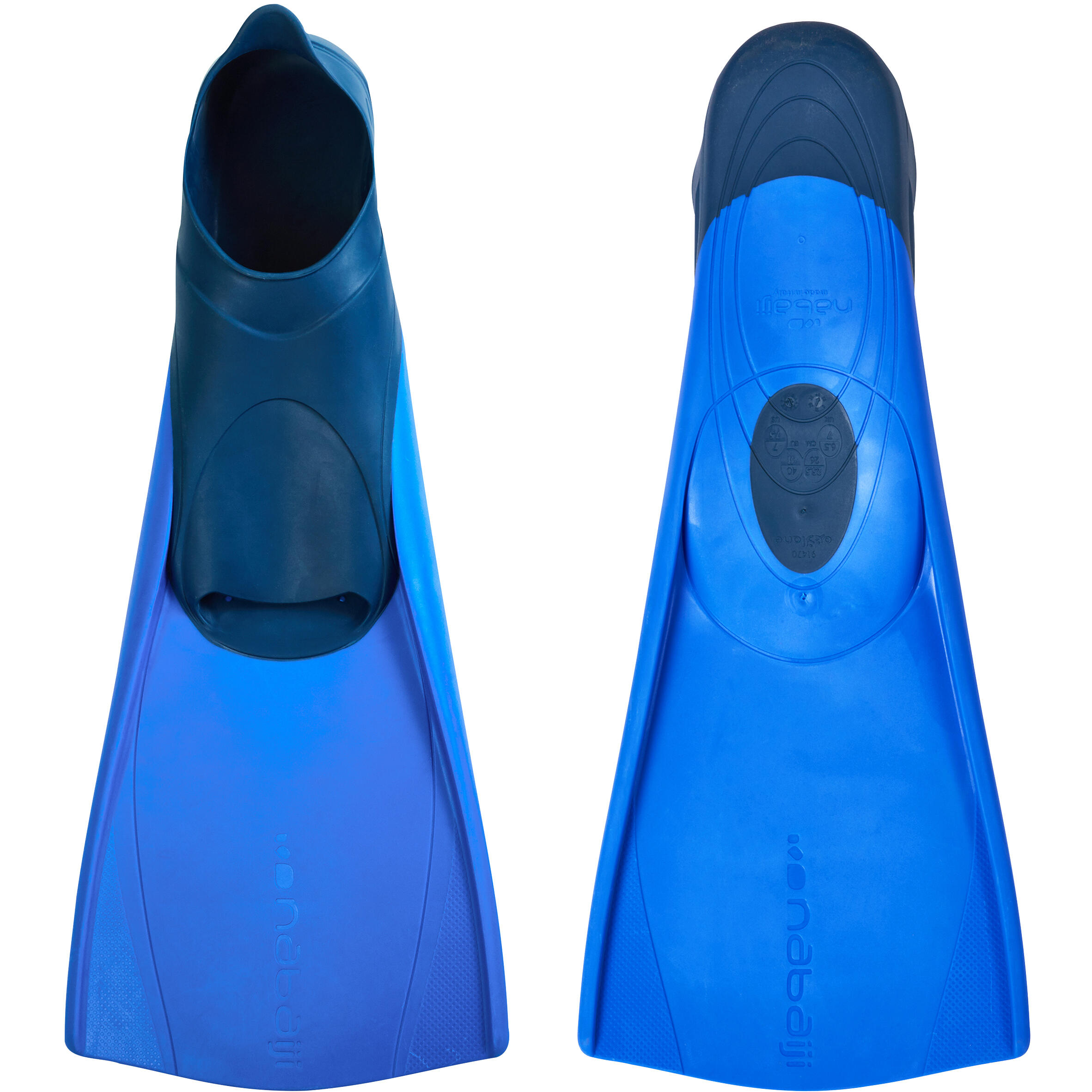 Long swim fins trainfins - blue - Decathlon