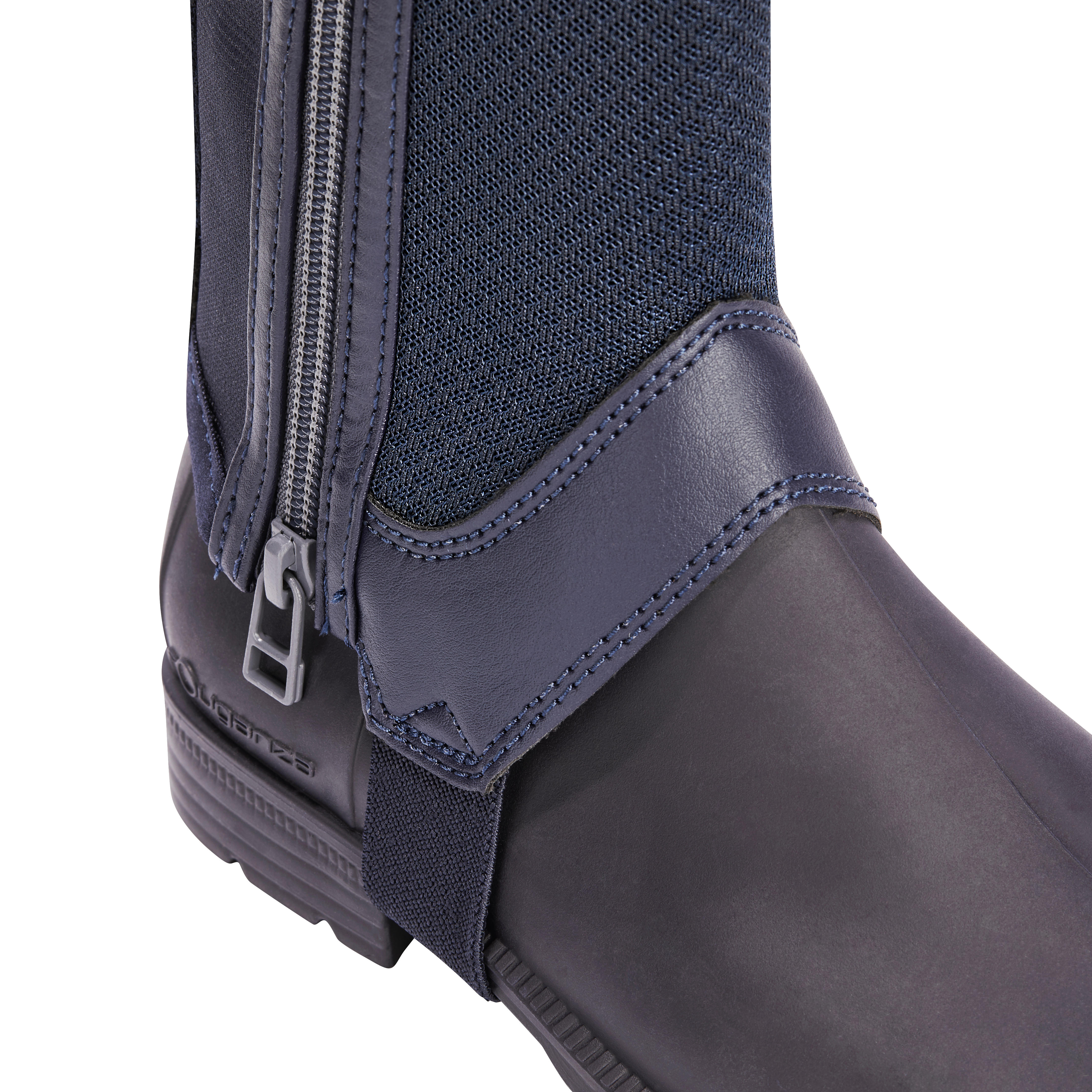 Kids' Horse Riding Mesh Half Chaps 100 - Navy - Decathlon