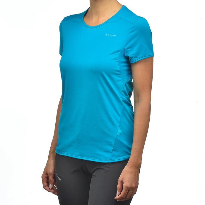 Quechua Tee Shirt Manches Courtes De Randonnée Montagne Femme Mh100