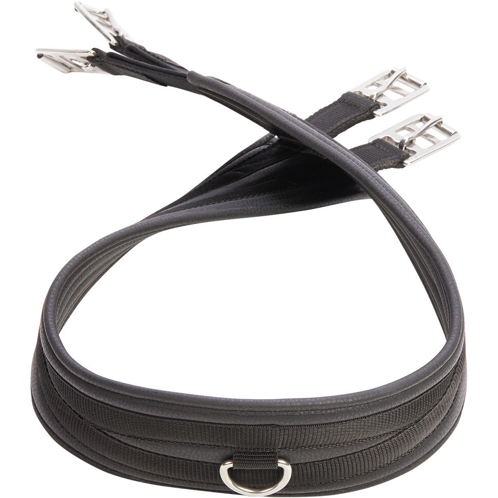 Sangle équitation synthétique Cheval et Poney - 100 noire FOUGANZA ...