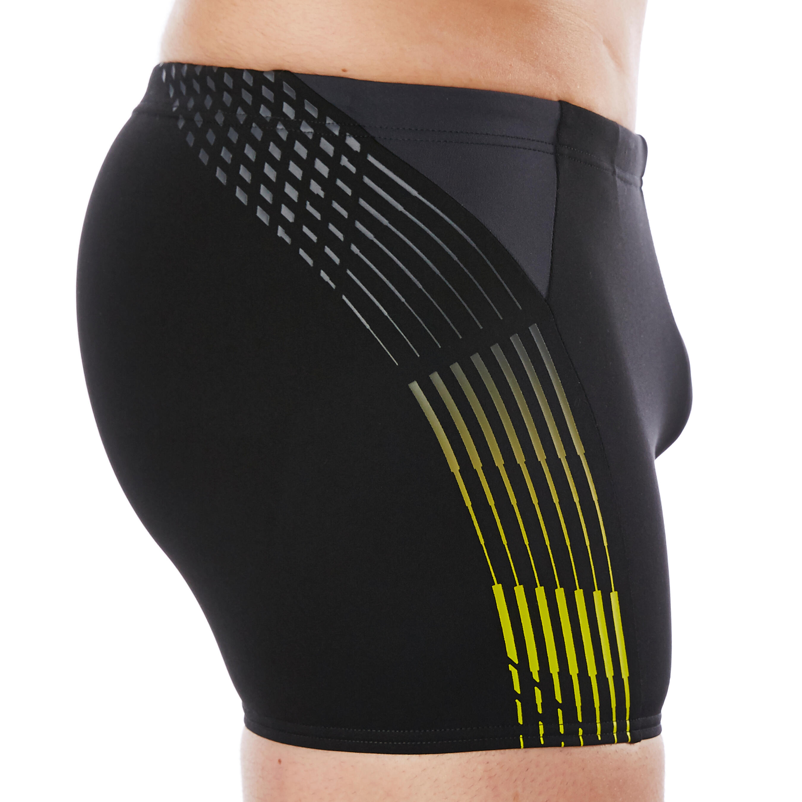 Swimwear - Men’s Swimming Trunks PUNCH - Black Yellow - Decathlon