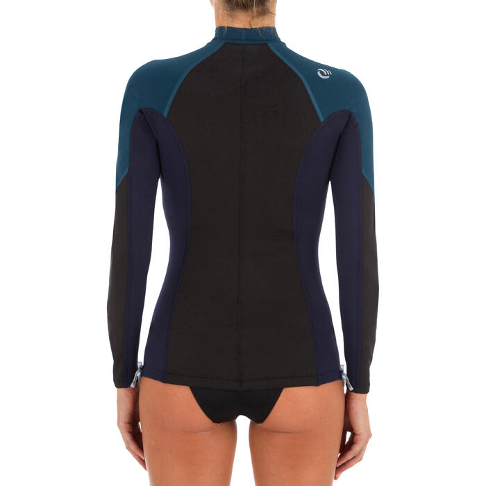 Olaian Tee Shirt Anti Uv Surf Top Néoprène Polaire Manches Longues