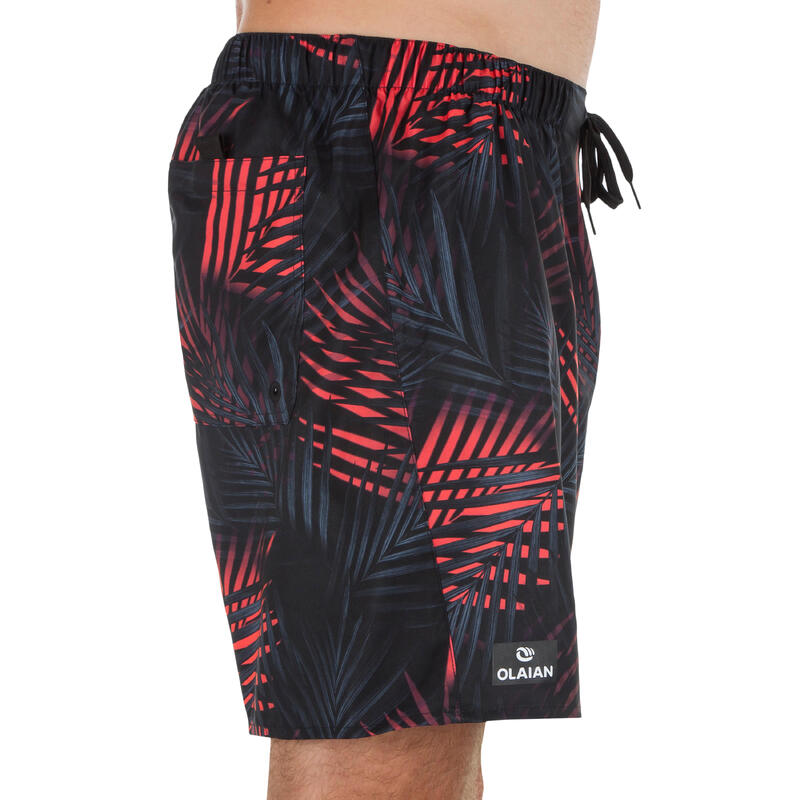 Calções de Praia Curtos Surf 100 Waves Homem Preto OLAIAN - Decathlon