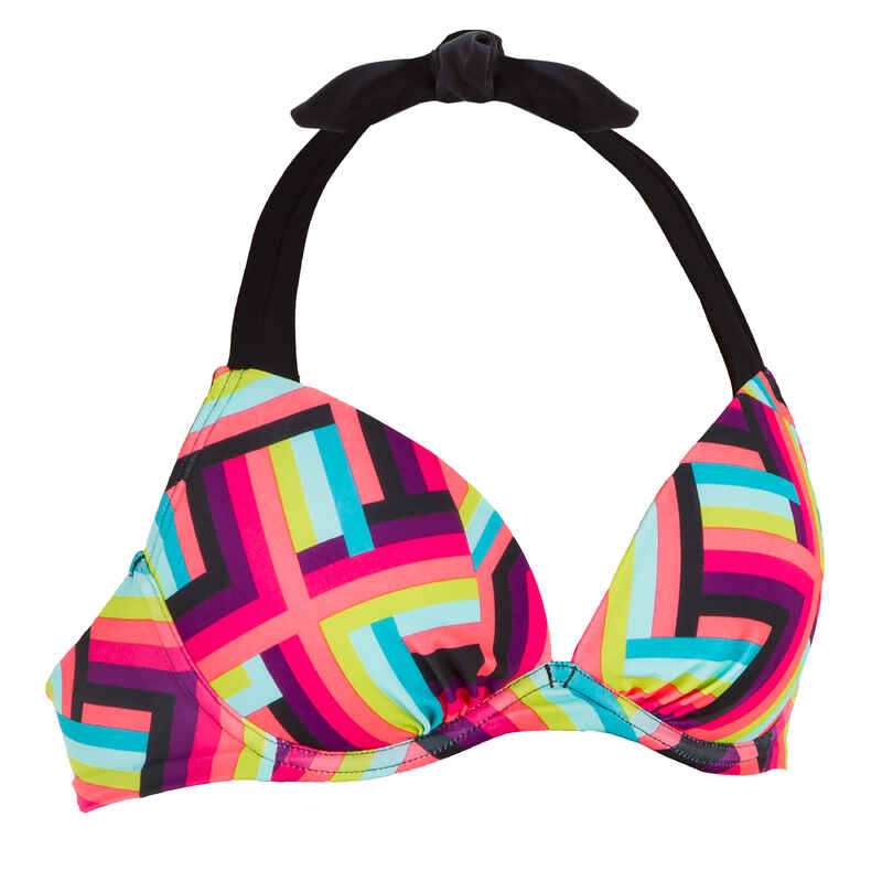 Bikini Oberteil Push Up Elena Pop Angenähte Formschalen Damen Decathlon