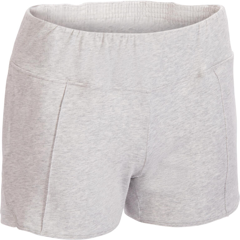 520 Women's Gym & Pilates Shorts - Mottled Light Grey