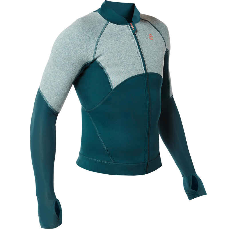 SNK 900 men’s neoprene snorkelling top dark turquoise - Decathlon