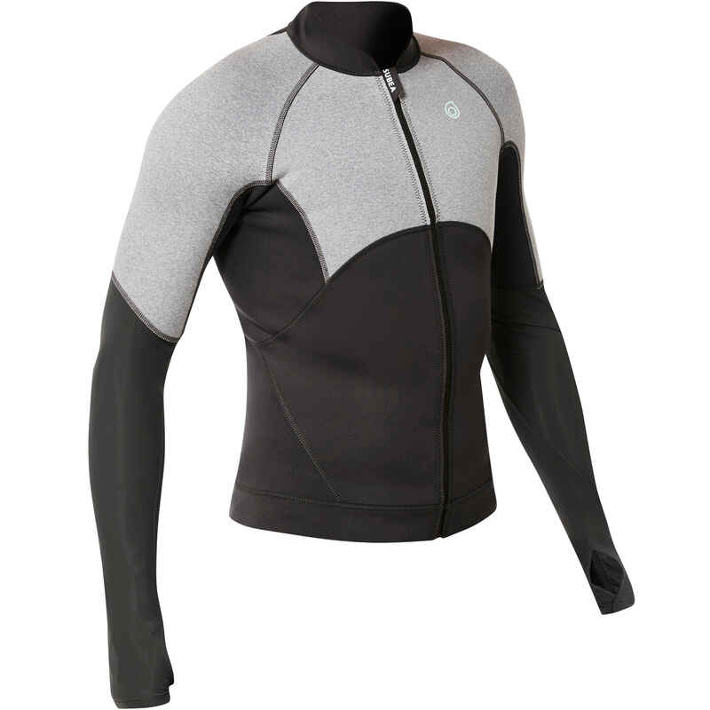 SNK 900 men’s neoprene snorkelling top grey - Decathlon