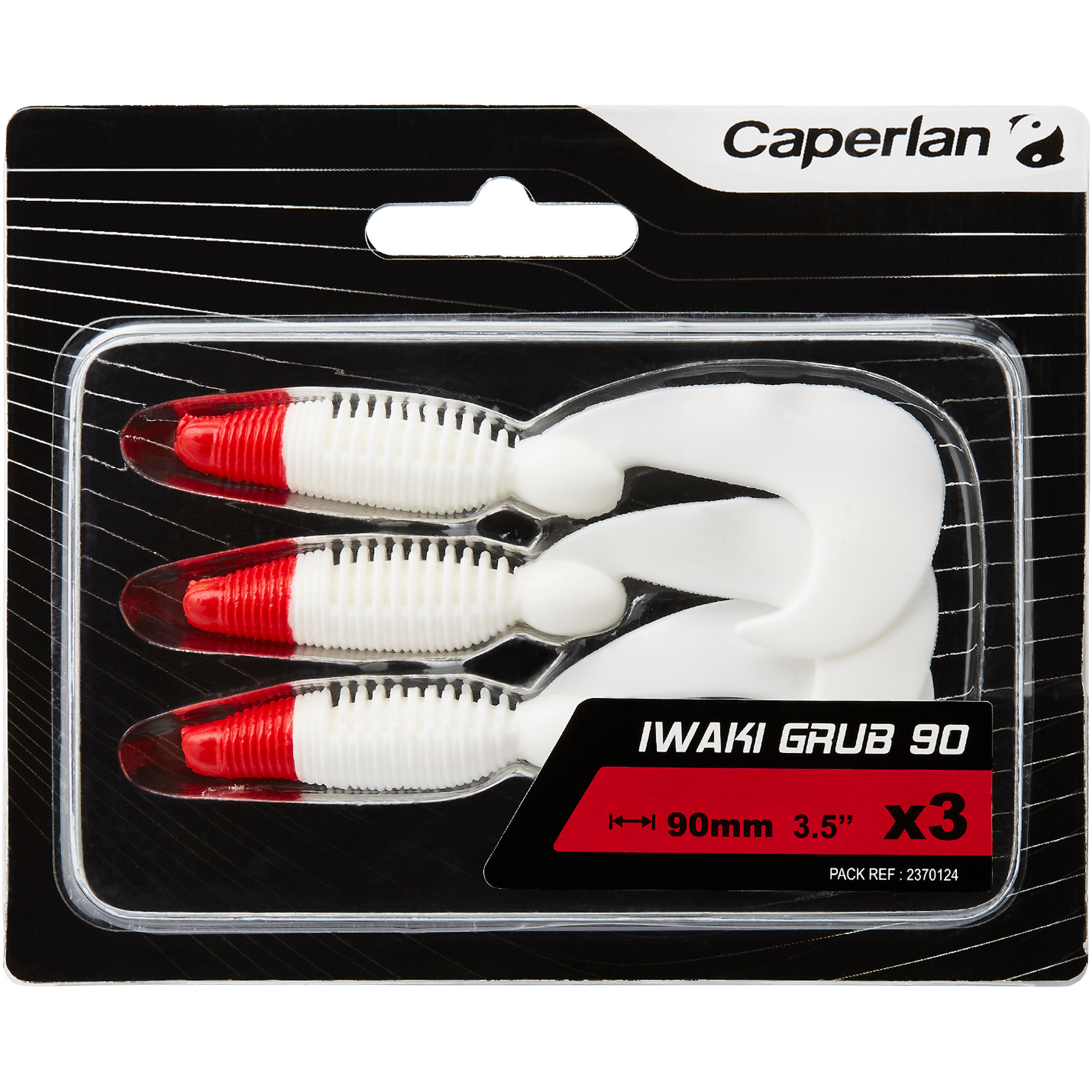 IWAKI GRUB 90 RED HEAD X3 SOFT FISHING LURE CAPERLAN | Decathlon