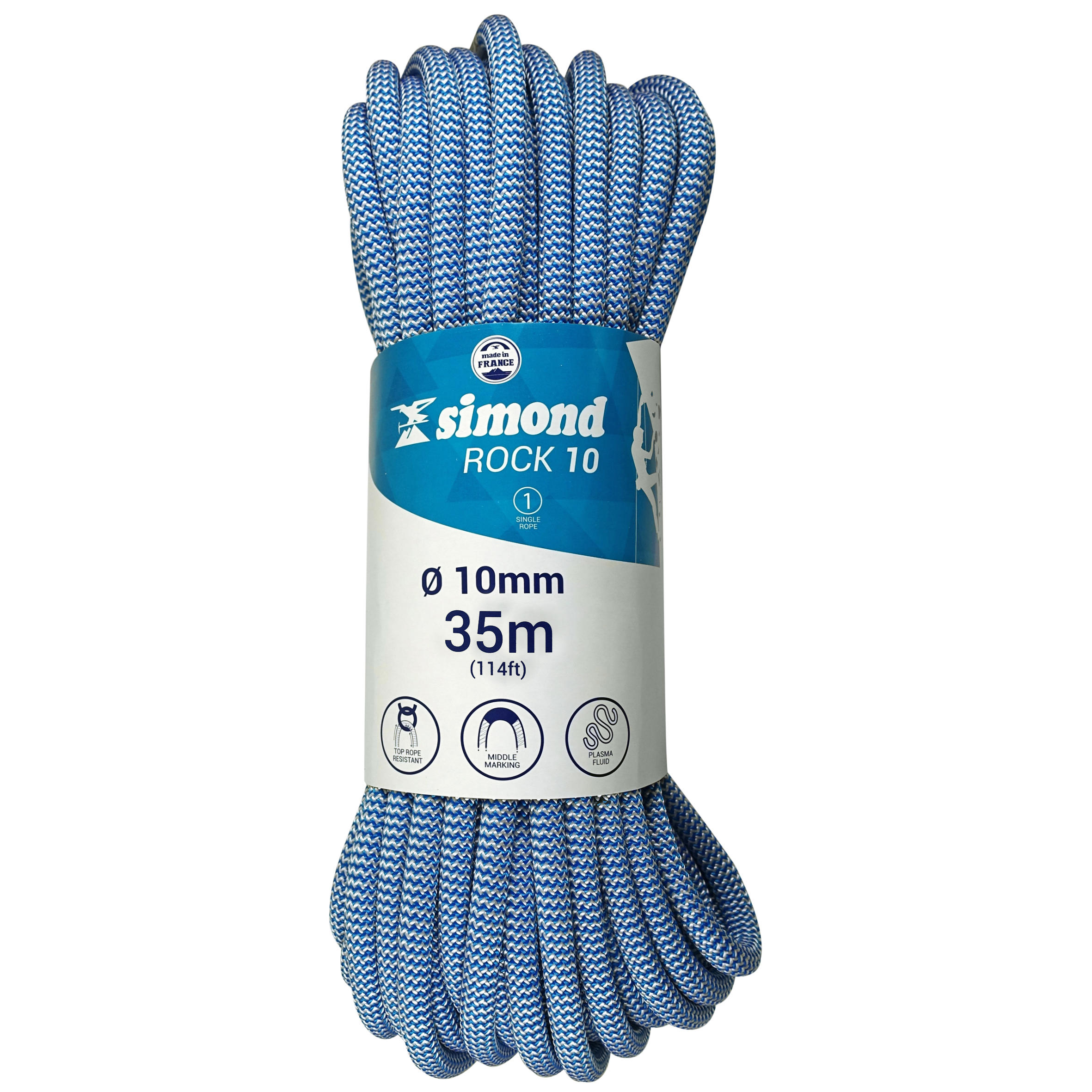 Rock Indoor Climbing Rope - Blue 10 mm x 35 m - Decathlon