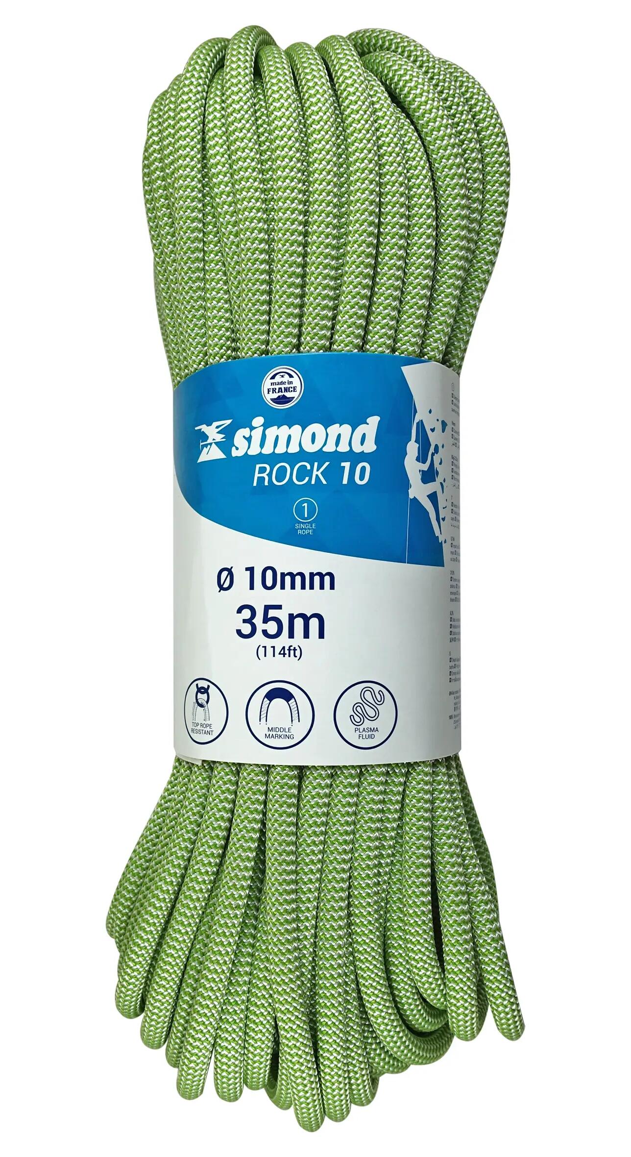 SIMOND ROCK INDOOR CLIMBING ROPE - GREEN 10 MM X 35 M