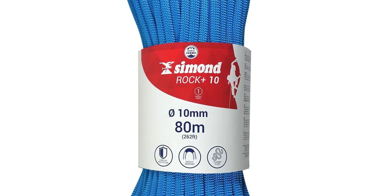SIMOND ROCK+ CLIMBING ROPE - 10MM X 80M BLUE