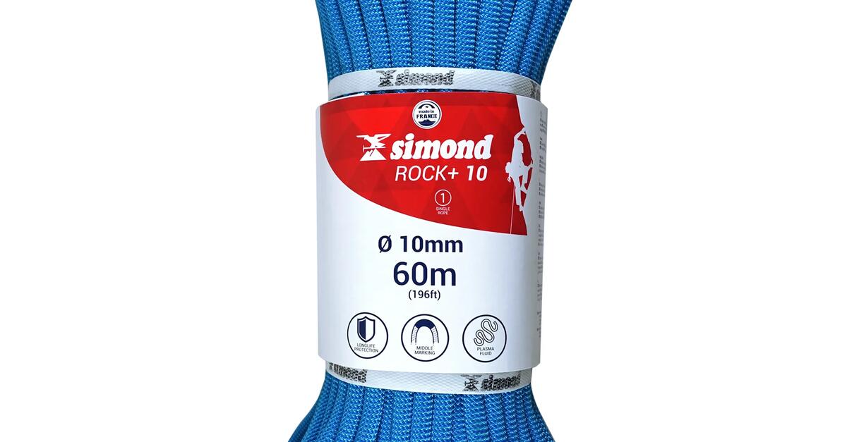 SIMOND ROCK+ CLIMBING ROPE - 10MM X 60M BLUE