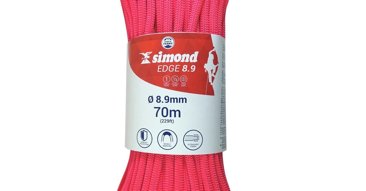 SIMOND EDGE CLIMBING ROPE - 8.9 X 70 M PINK
