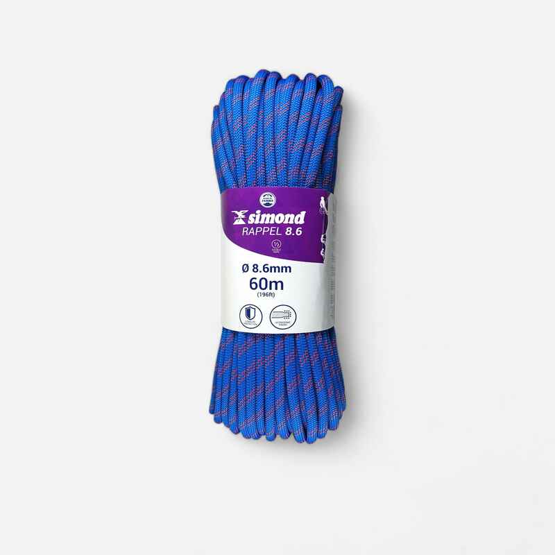 Abseiling Half Rope - Blue 8.6 mm x 60 m - Decathlon