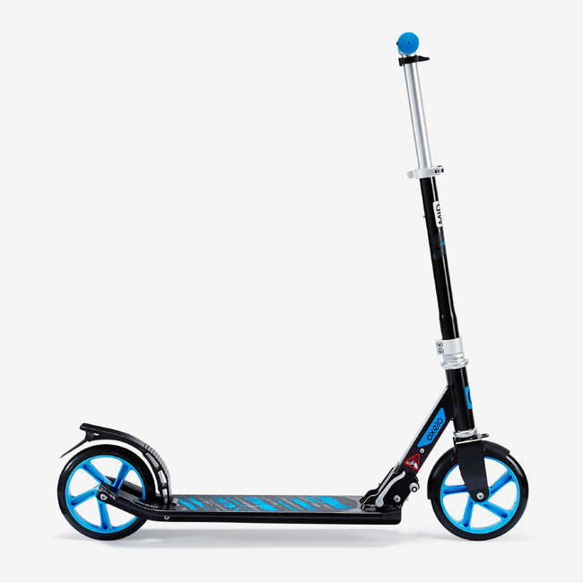 OXELO Mid 7 Scooter with Stand - Black/Blue | Decathlon