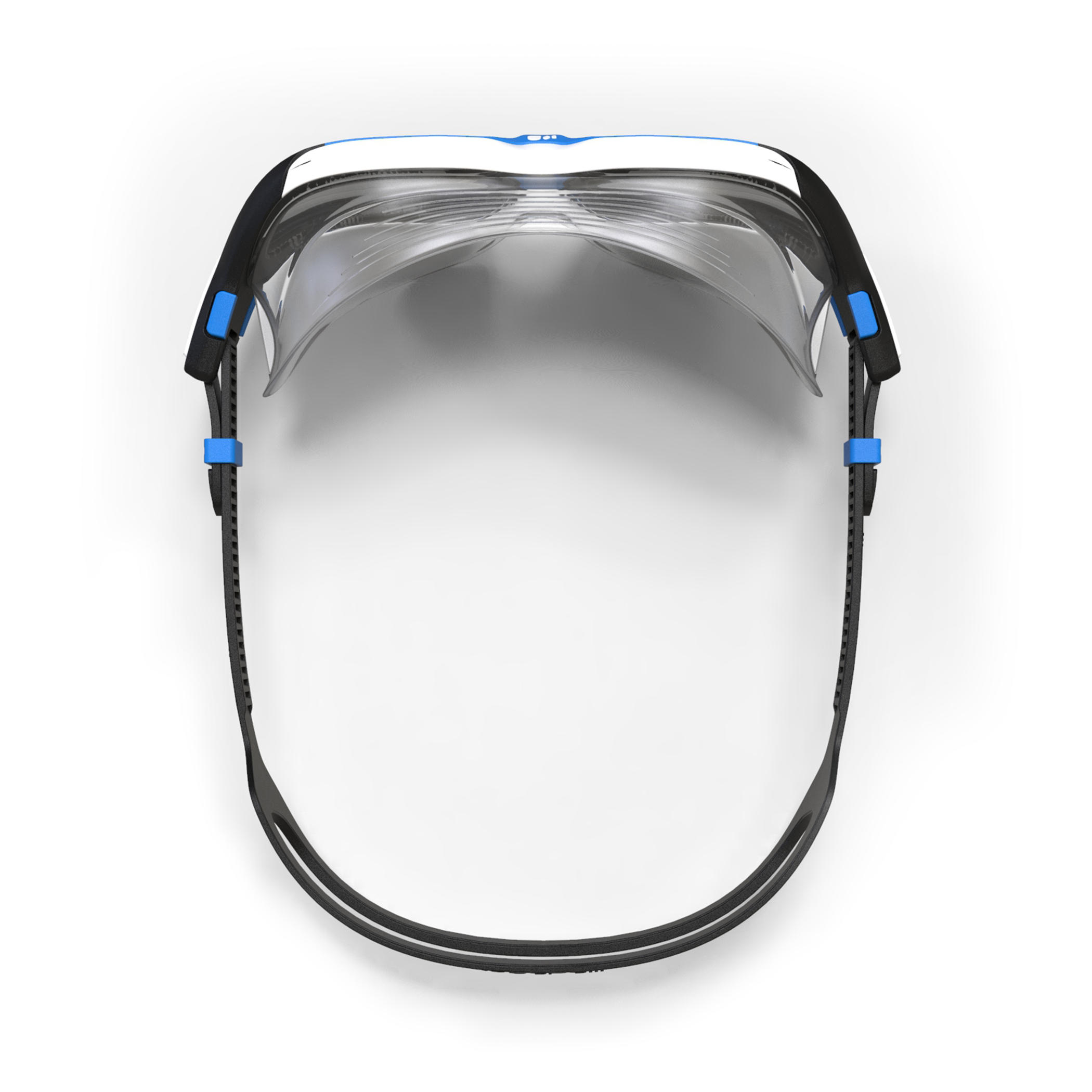 500 ACTIVE Swimming Mask, Size L Black Blue, Smoke Lenses - Decathlon