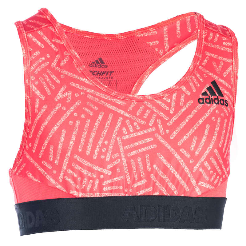 DÍVČÍ PODPRSENKA NA FITNESS KORÁLOVÁ ADIDAS - Decathlon