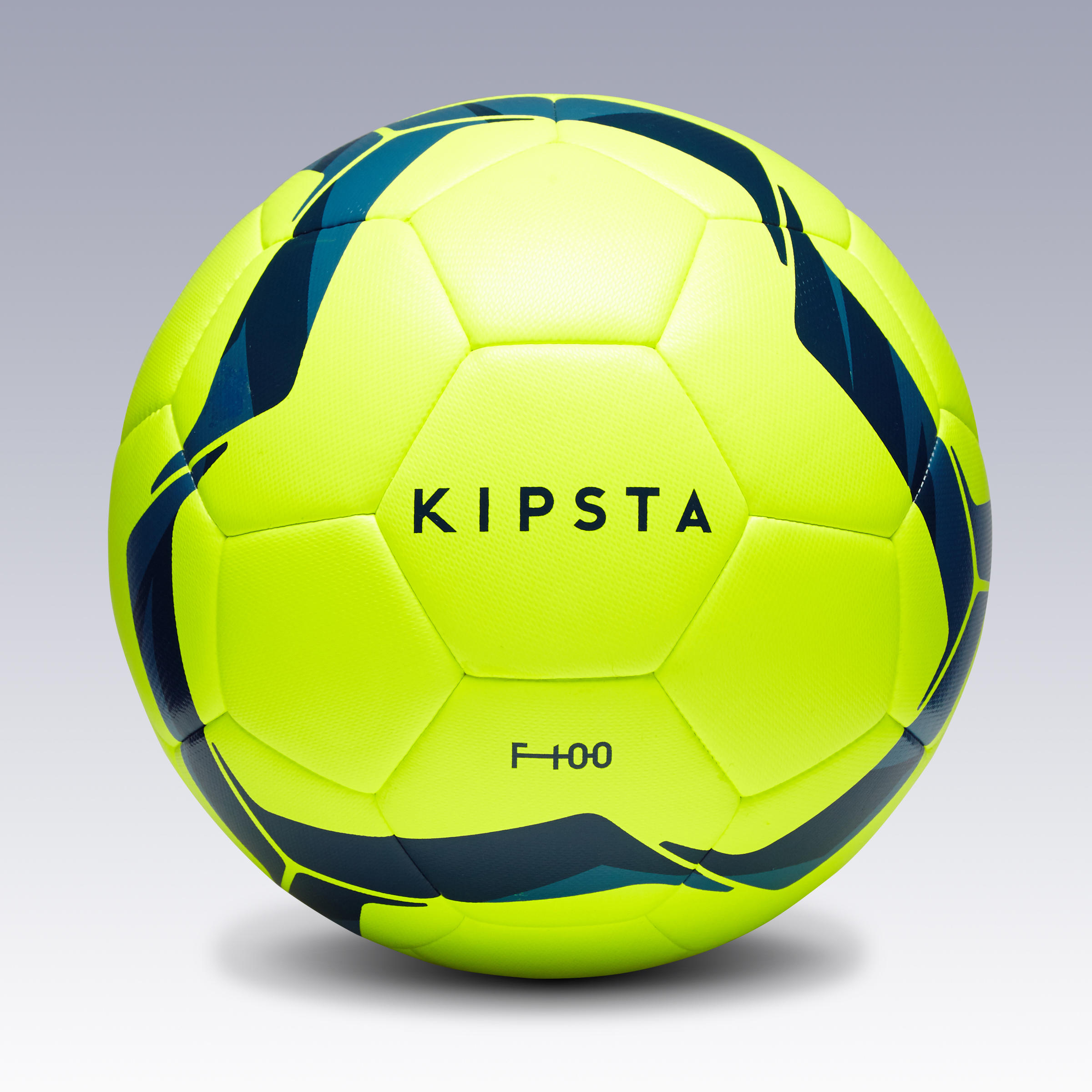 F100 Size 5 Hybrid Football Ball - Yellow/Blue - Decathlon