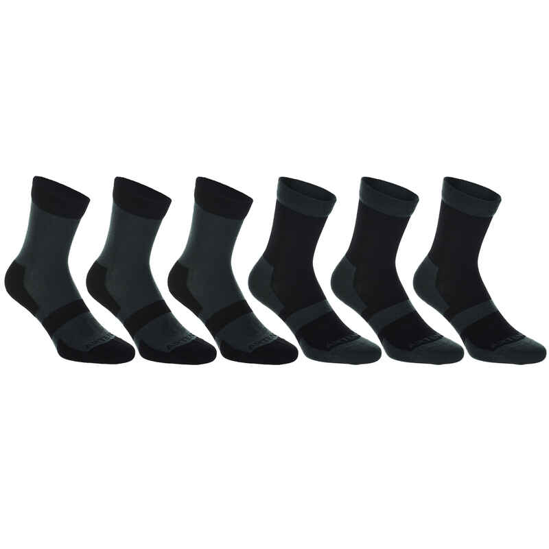 RS 160 High Sports Socks 6-Pack - Khaki/Black - Décathlon