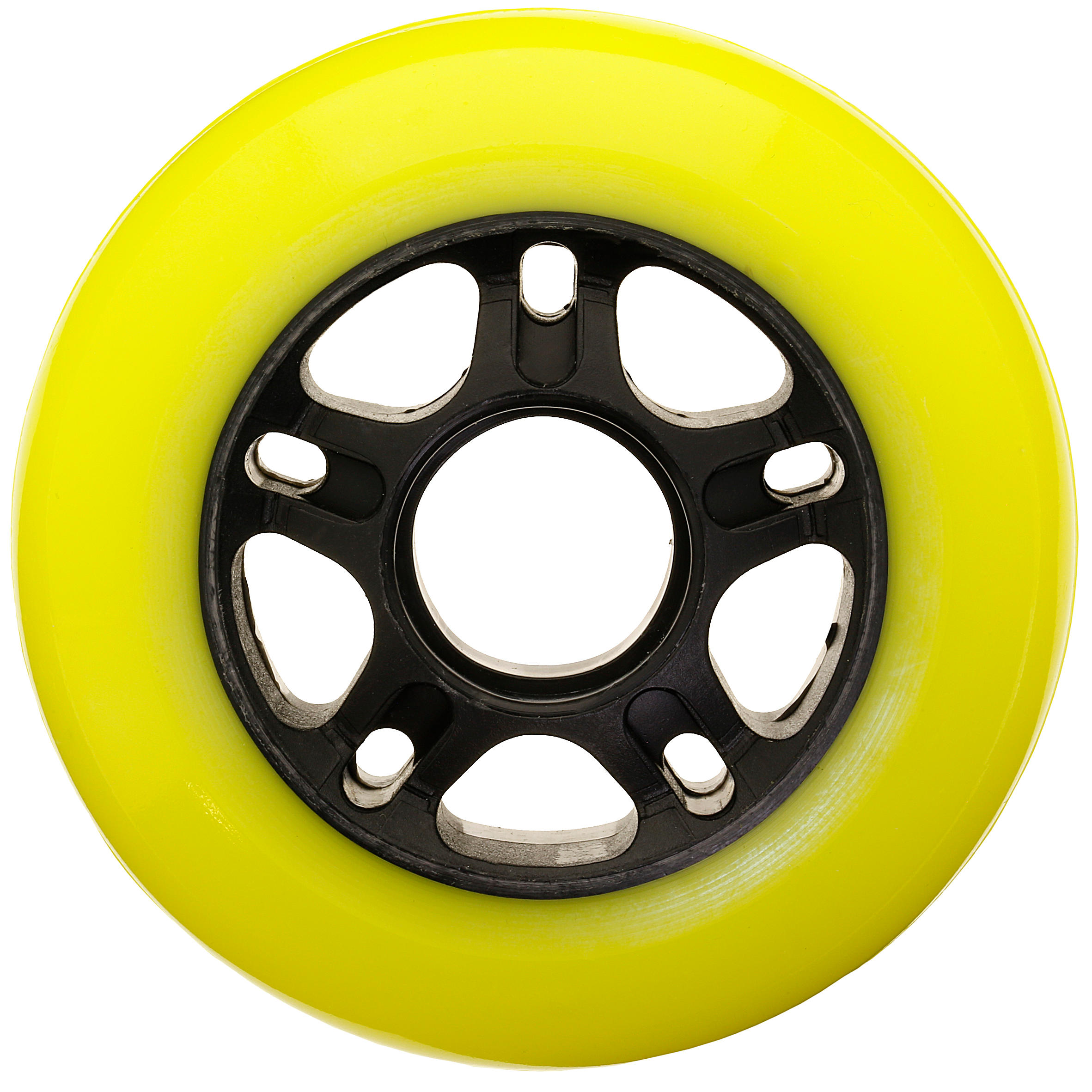 Fit Fitness Inline Skating 80mm 84A Wheels 4-Pack - Yellow - Decathlon