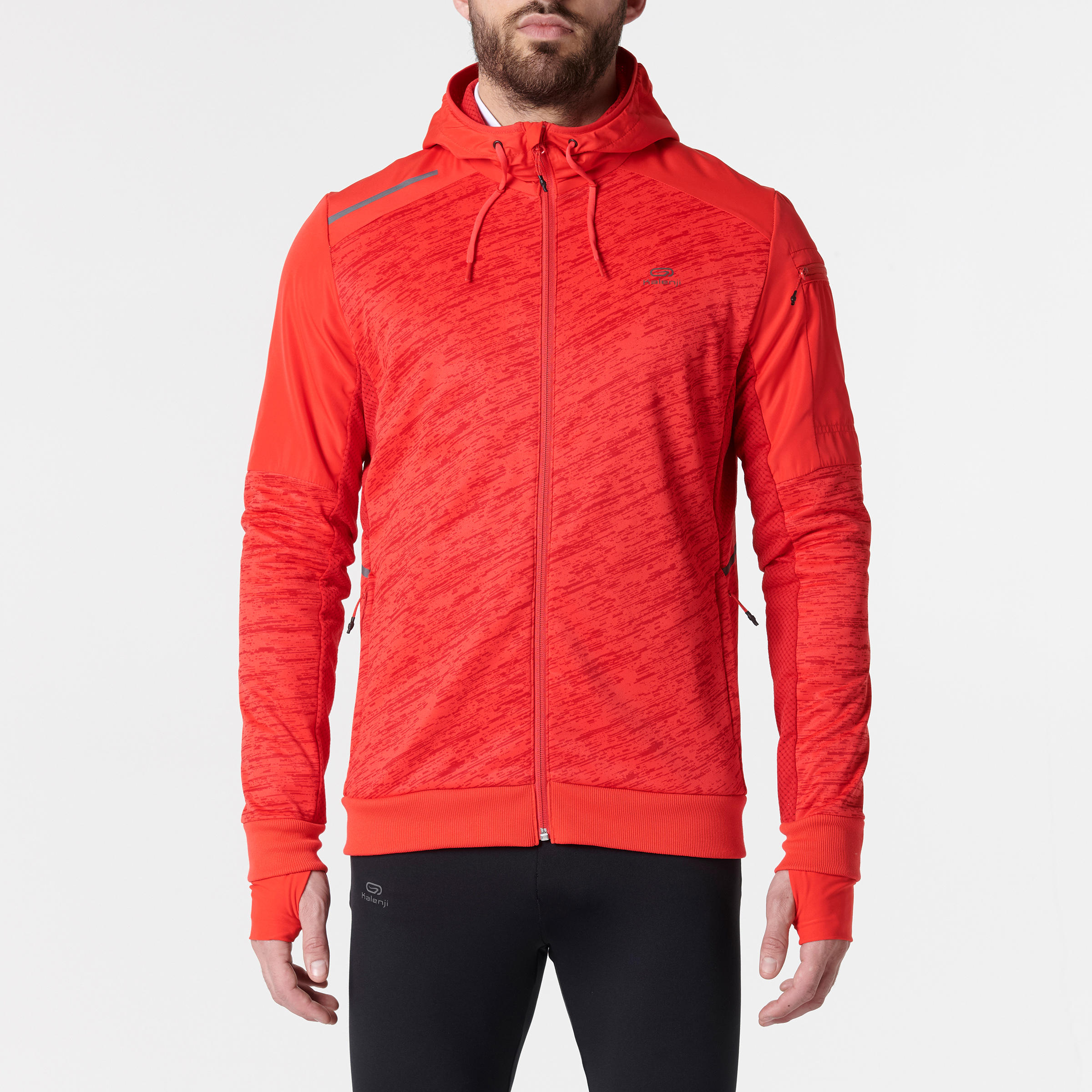 RUN WARM+ MEN'S RUNNING JACKET - RED - Decathlon