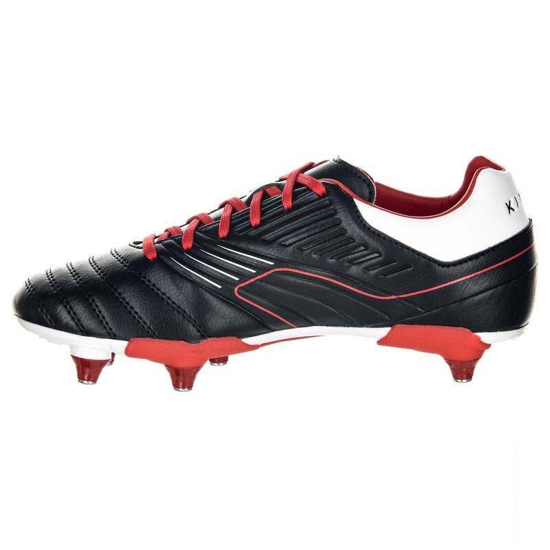 Kids' Screw-In 6-Stud Rugby Boots Agility R500 SG - Red OFFLOAD - Decathlon