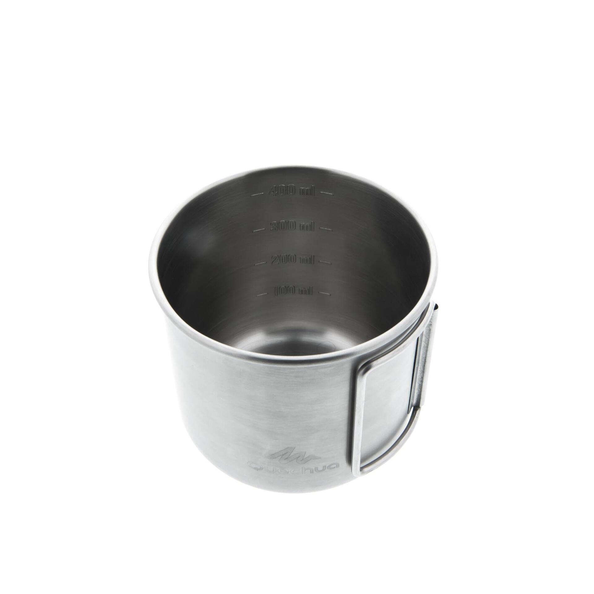 Mountain Hiking Stainless-Steel Camping Mug MH150 0.4L