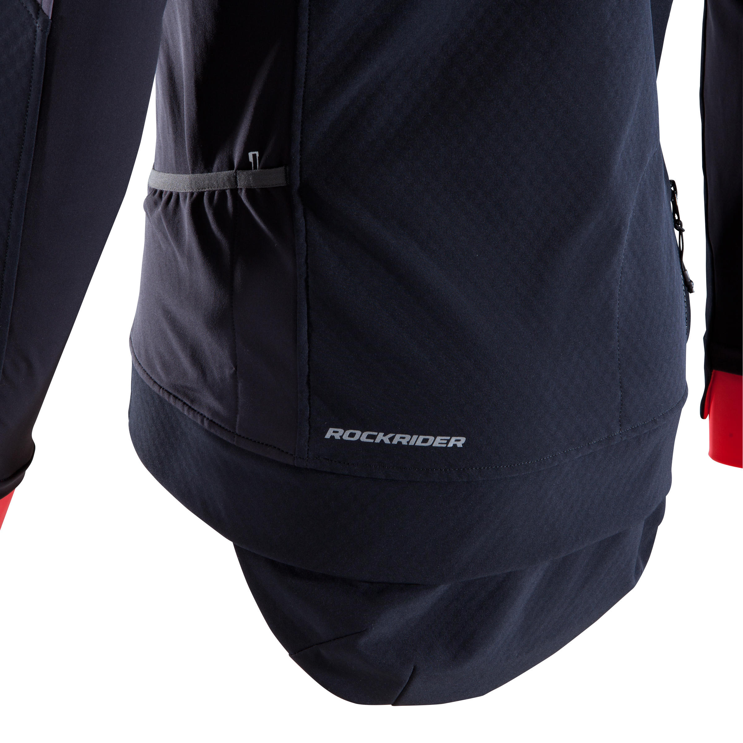 ST500 Winter Softshell MTB Cycling Jacket - Black/Red ROCKRIDER | Decathlon
