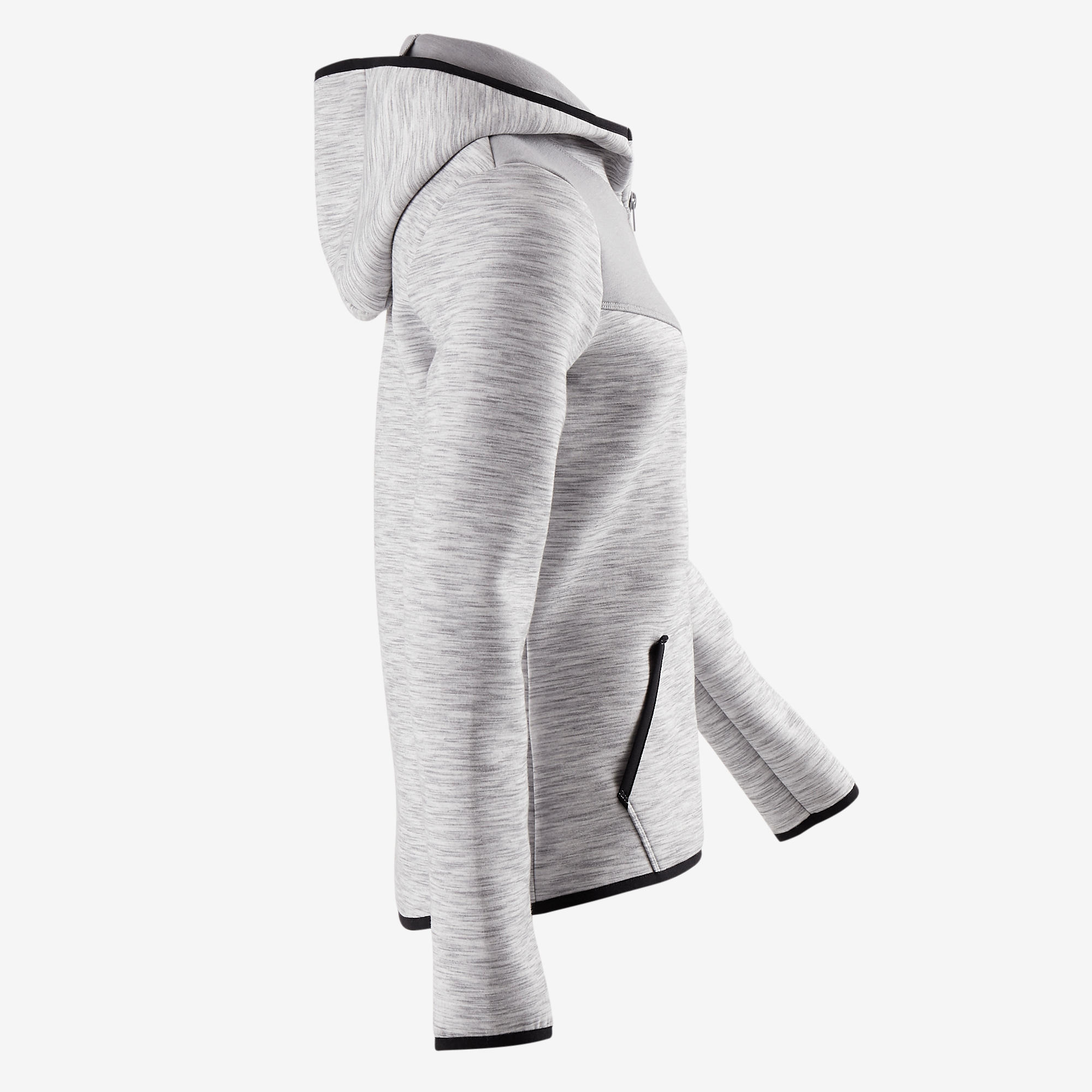 500 Spacer Girls' Gym Jacket - Grey - Decathlon