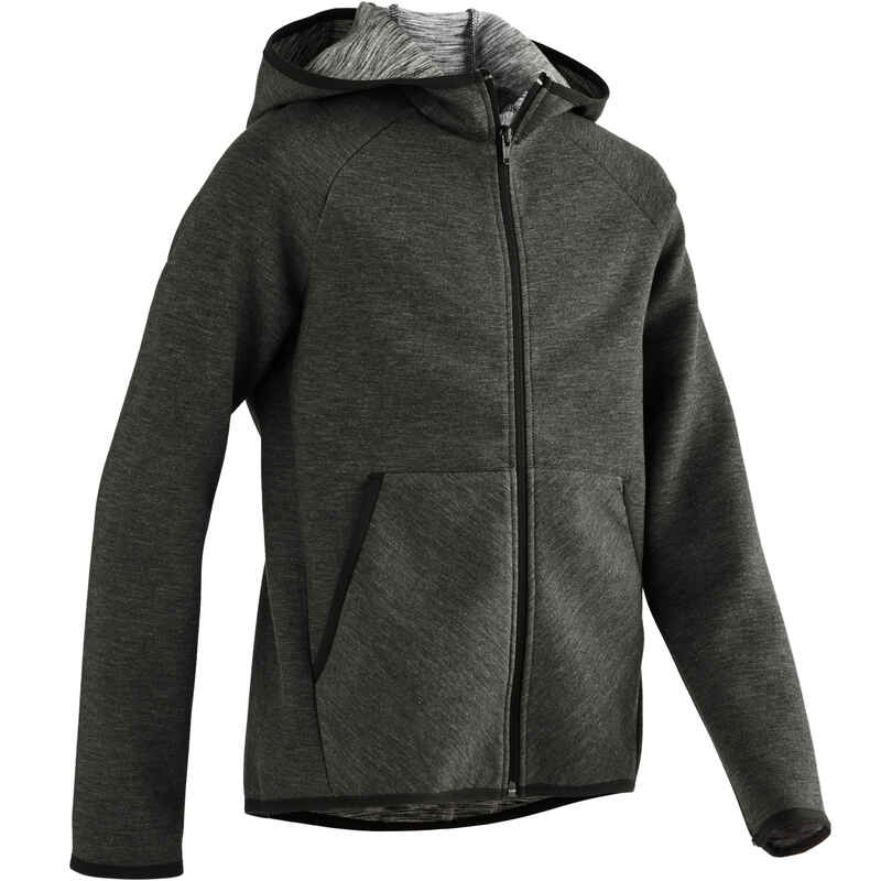 Boys' Gym Jacket Spacer 500 - Dark Grey - Decathlon