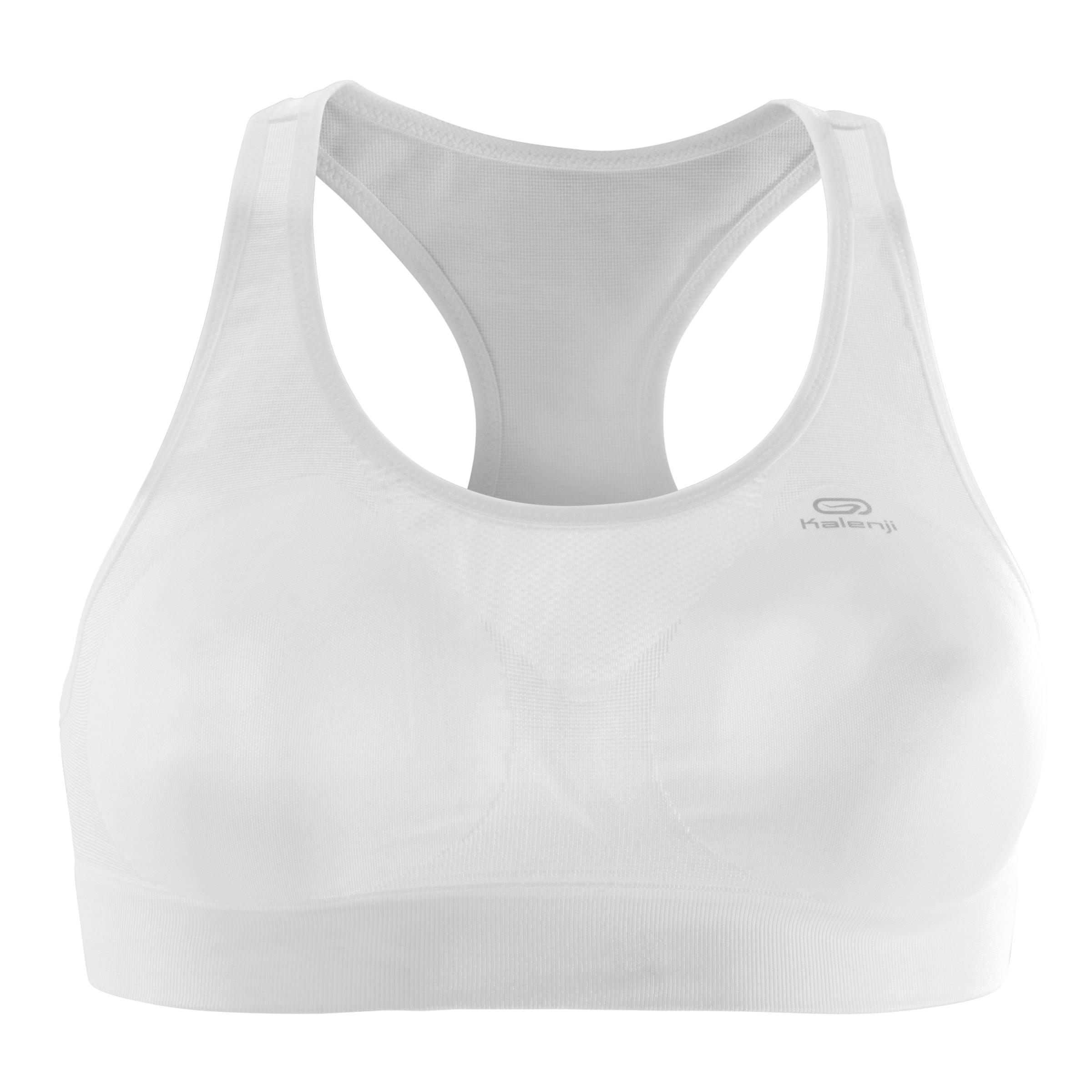 CLASSIC RUNNING BRA GLACIER WHITE - Snow white, Delicate blue - Kalenji ...