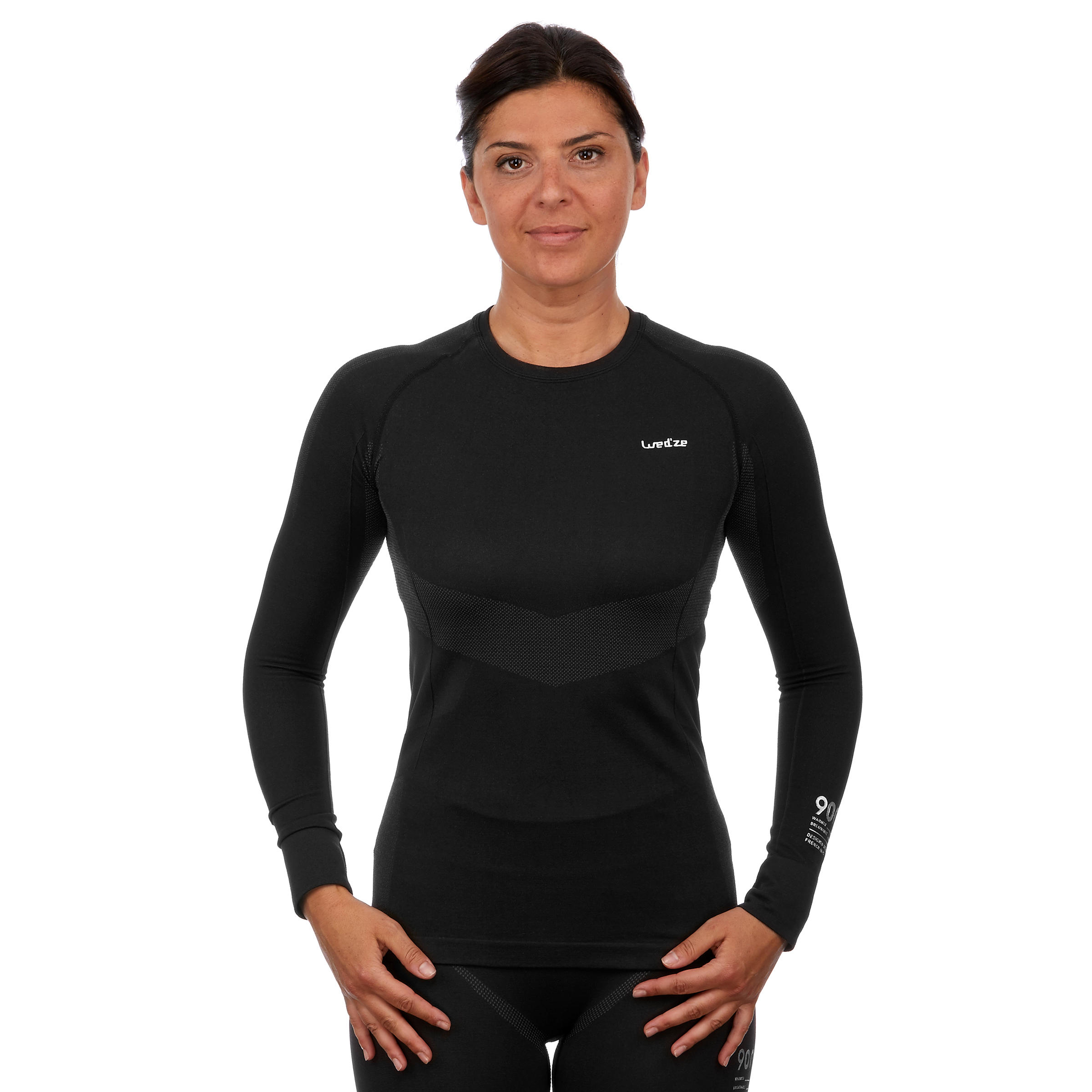 Women's Skiing Base Layer top 900 - black - Decathlon